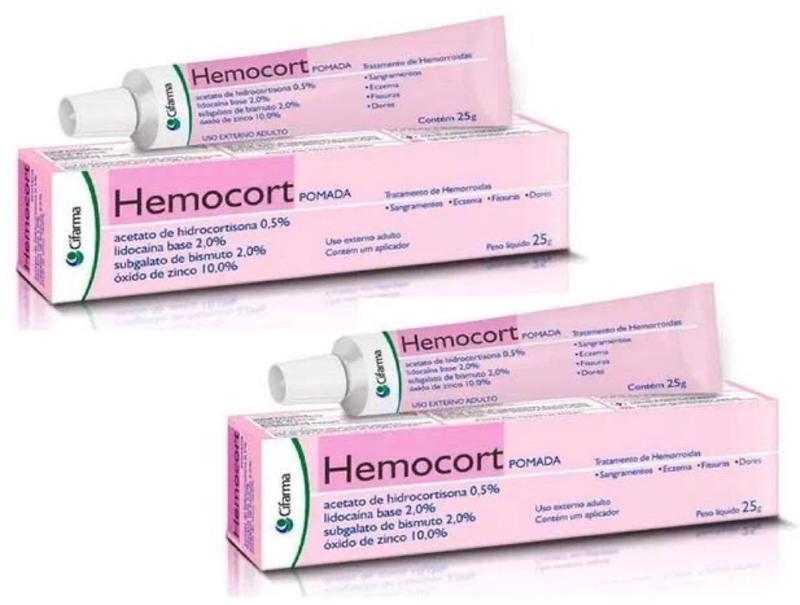 Kit 2 Hemocort Pomada 25g Para Hemorroidas - Cifarma - Creme/ Pomada ...