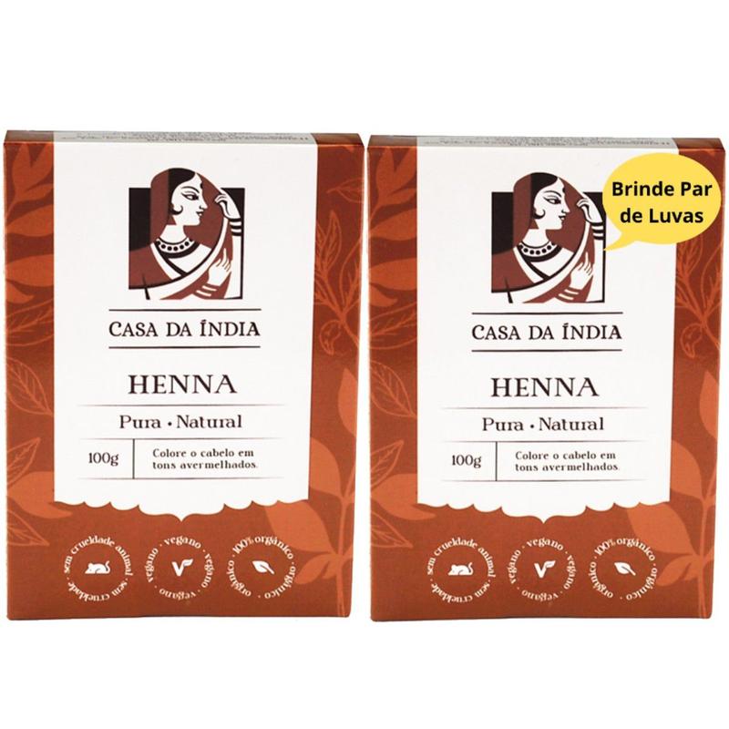 Kit 2 Henna Indiana Pura 100% Natural Ruivo Acobreado 100g cada - Casa ...