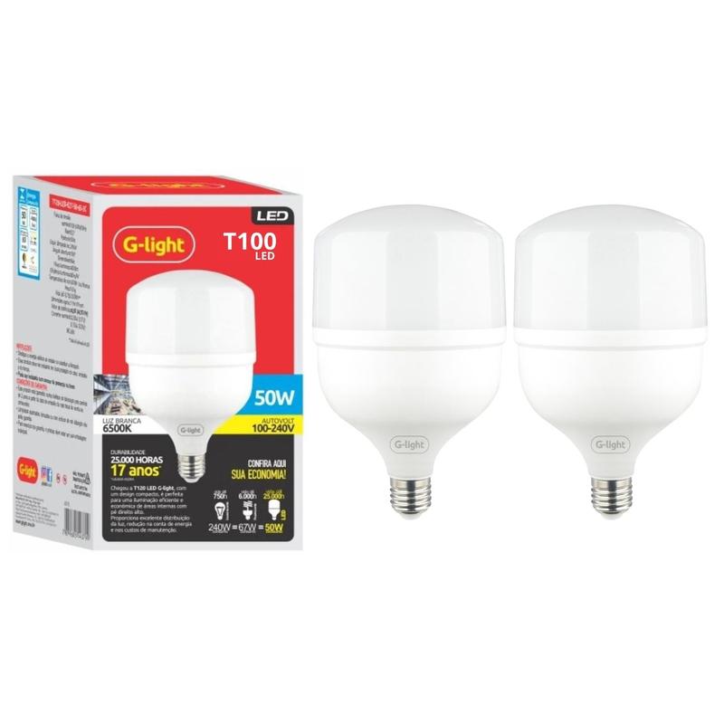Kit 2 Lâmpada Led De 50W 6500K Branco Frio 4000Lm Bivolt Maior ...