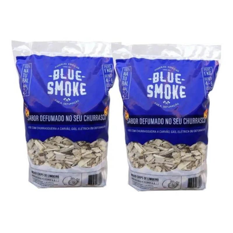 Kit 2 Lascas de Lenha Para Defumação 1kg Limoeiro Blue Smoke ...