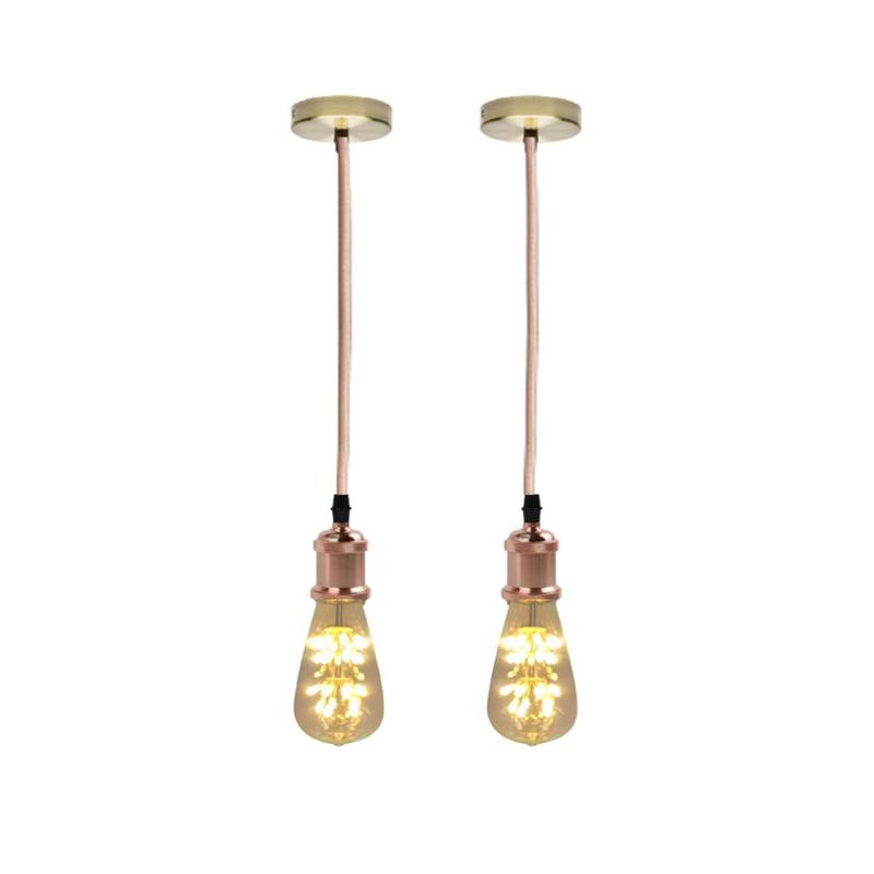 Kit 2 Luminárias Pendente Com Lâmpadas Led Vintage Pêra - Kit Pendente ...