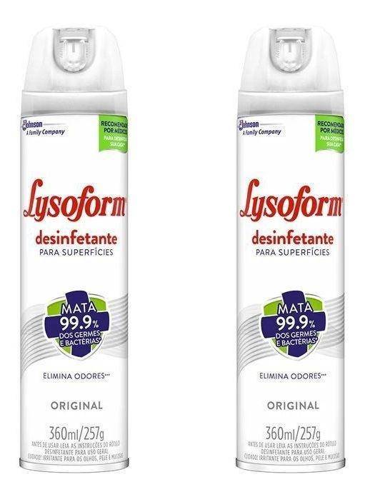 Kit 2 Lysoform Desinfetante Spray Aerosol 360ml Original - Sc Johnson ...