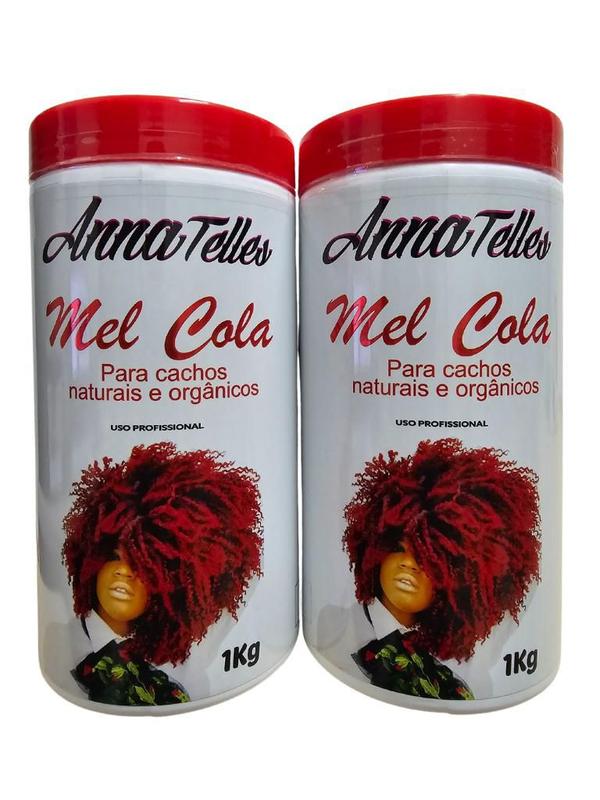 Kit 2 Mel Cola Anna Telles 1000kg Cabelos Crespos e Cacheados Naturais ...