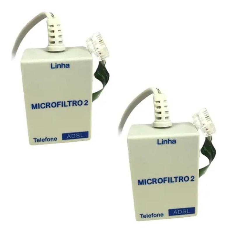 Kit 2 Micro Filtro Adsl Telefone Modem Internet Duplo Anatel - Filtro ...