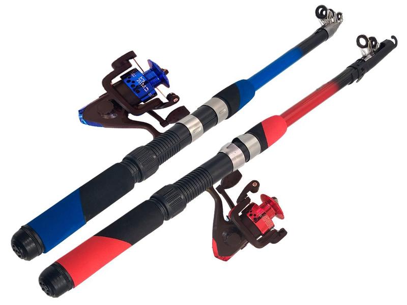 Kit 2 Molinete 2 Rol 12 Lbs 2 Varas 1,70m Luxo Iniciantes - Fisgar ...