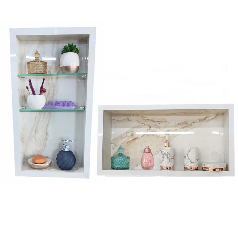 Kit 2 Nichos Para Banheiro - Vertical e Horizontal - de Porcelanato ...
