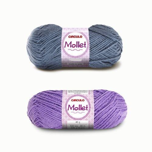 Kit 2 Novelo Lã Mollet circulo 40g 500 Tex cores a escolha - Lãs - Magazine Luiza