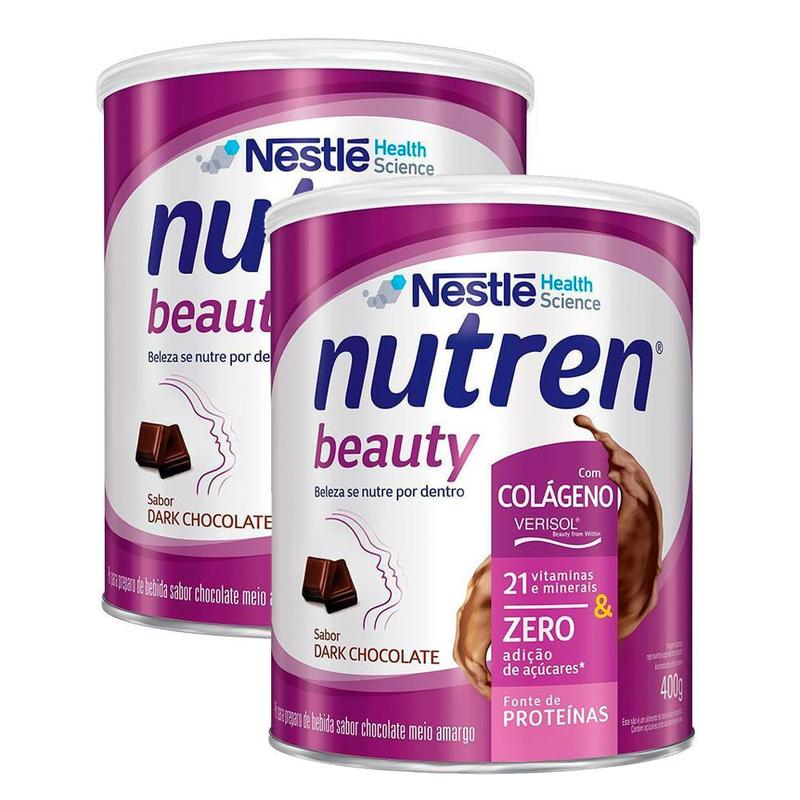 Kit 2 Nutren Beauty Dark Chocolate Suplemento Alimentar 400g ...