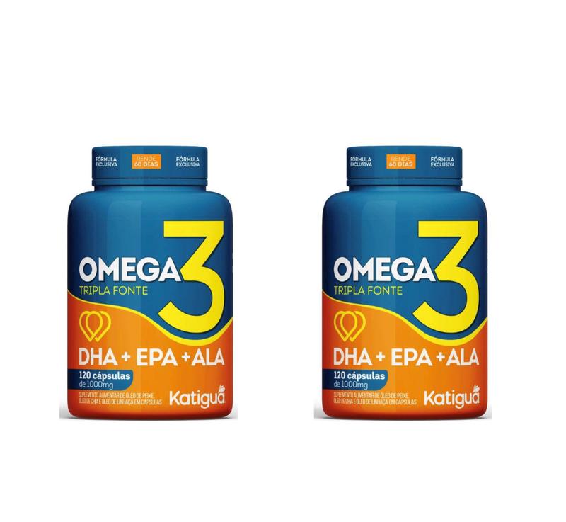 Kit 2 Omega 3 Tripla Fonte Dha+epa+ala 120 Cápsulas Katigua. - Ômega 3 ...