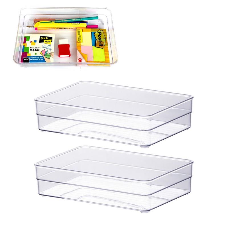 Kit 2 Organizador multiuso escritório banheiro cozinha quarto bebe ...