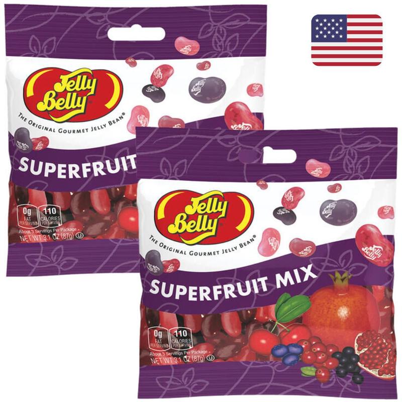 Kit 2 Pacotes Balas Jelly Belly Super Frutas Mix 87g Superfruit - Balas ...