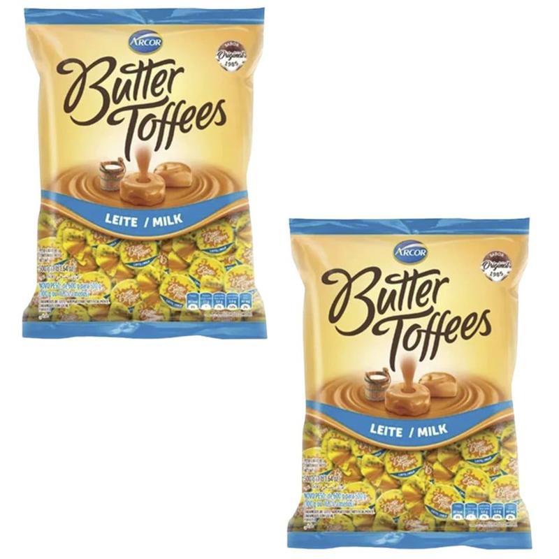 Kit 2 Pacotes De Bala Caramelo Butter Toffees 500g Leite - Arcor ...