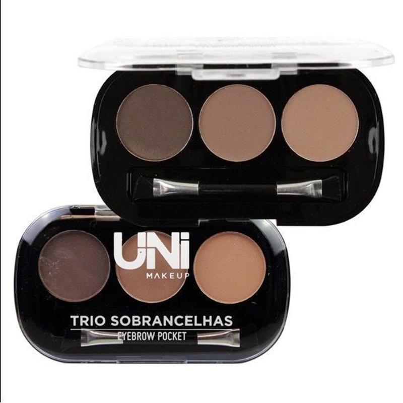 Kit 2 Paleta Trio Sobrancelhas Uni makeup Sombra Para Sobrancelhas - Uni Make Up - Paleta de ...