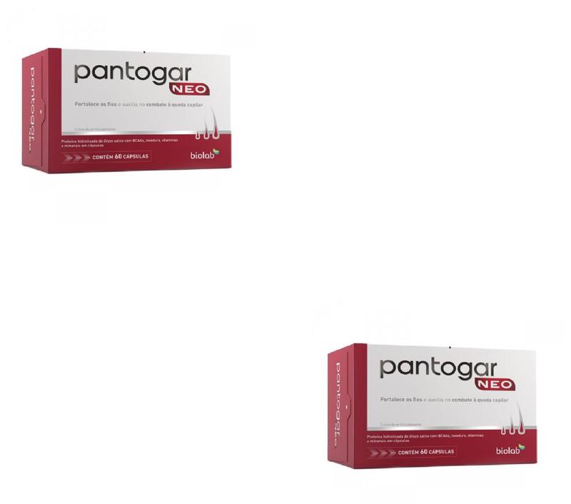Kit 2 Pantogar Neo Com 60Caps - Biolab - Nutricosméticos - Magazine Luiza
