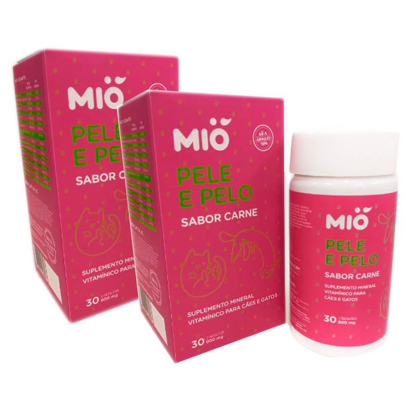 Kit 2 Pele e Pelo Mió Sabor Carne 30 Cápsulas - Chá Verde - Magazine Luiza