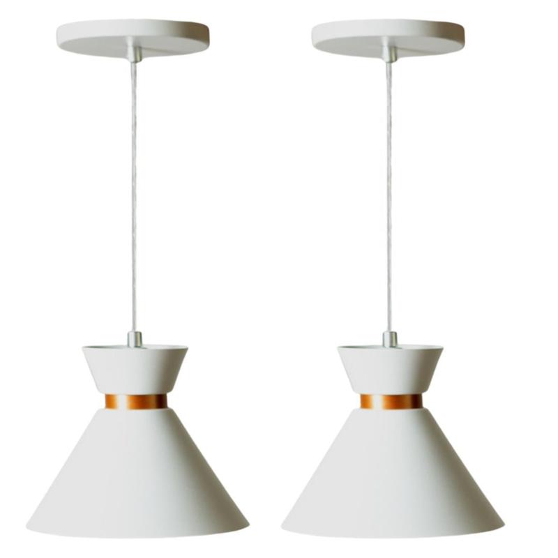 Kit 2 Pendentes Mini Berlim Em Alumínio Branco Com Cobre - Nova Lume ...