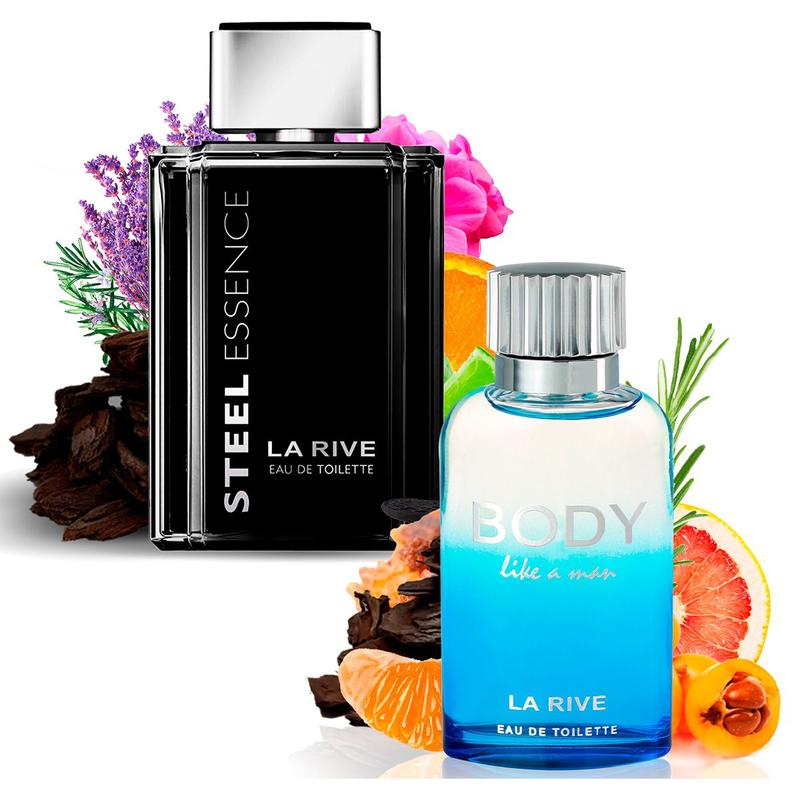 Kit 2 Perfumes, Steel Essence e Body Like a Man La Rive - Kit de ...