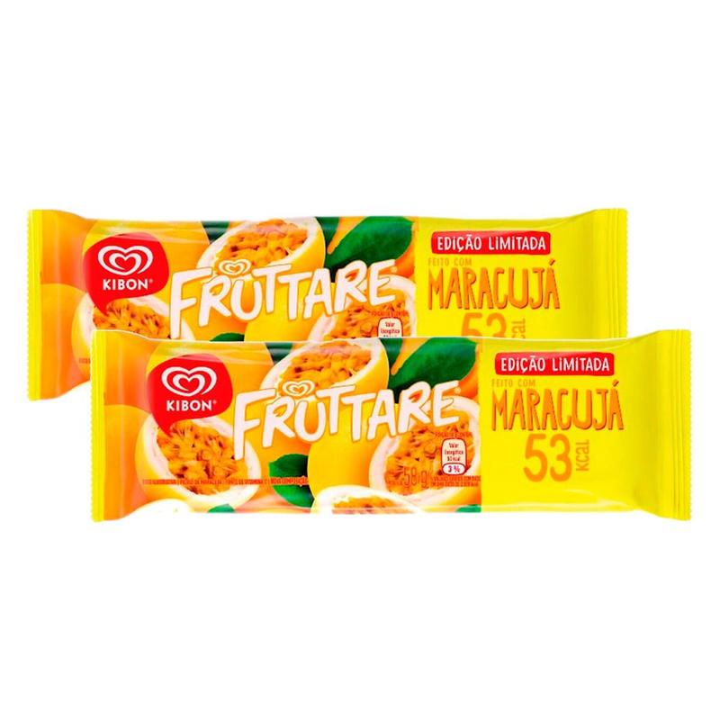 Kit 2 Picolé Kibon Fruttare Maracujá 58g - Frutare - Sorvete - Magazine ...
