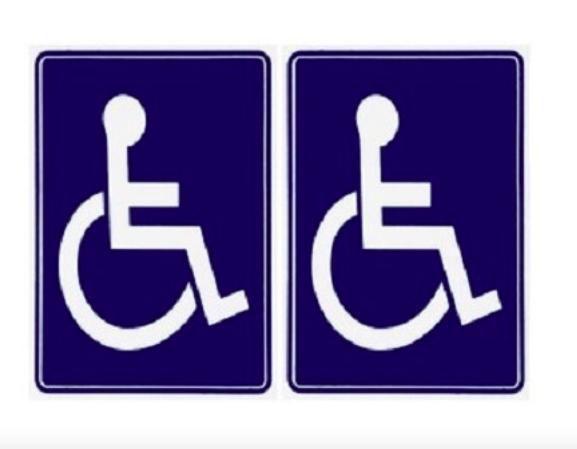 Kit 2 Placas de Sinalização Símbolo CADEIRANTE DEFICIENTE FÍSICO 20 X ...