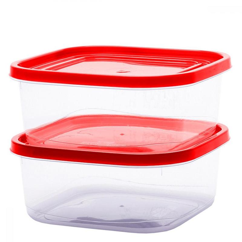 Kit 2 Potes quadrados plástico tampa Verm. Hawaii 1,75L - Maximaplast ...