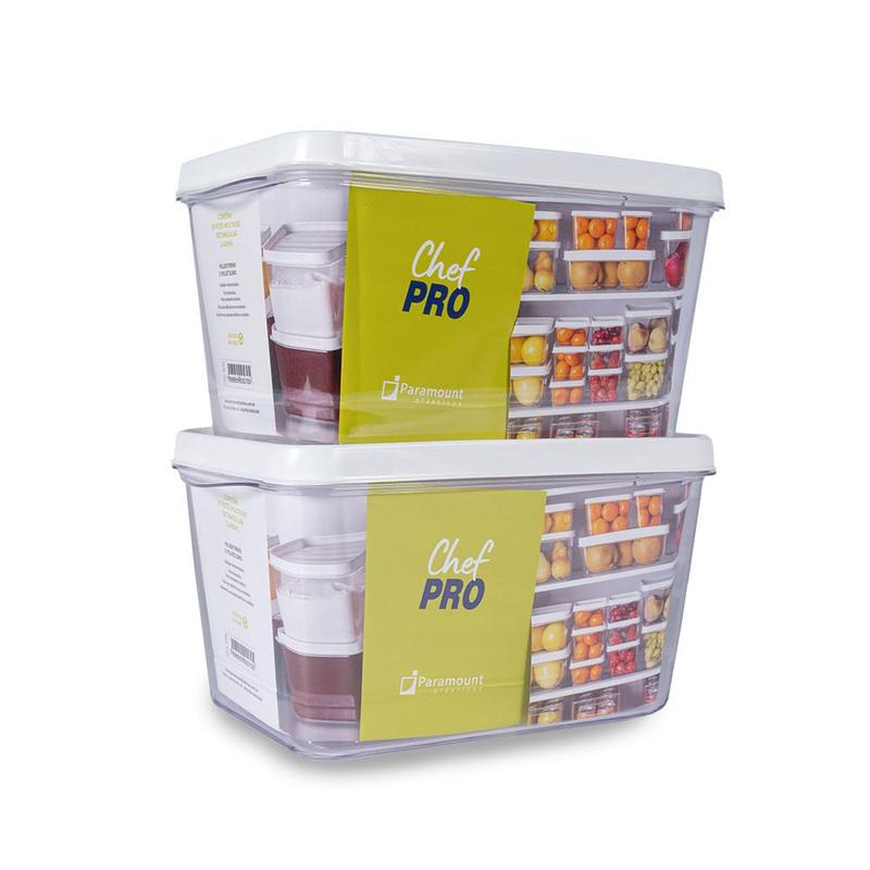 Kit 2 Potes Retangulares Chef Pro Paramount 2400 ml - Pote - Magazine Luiza