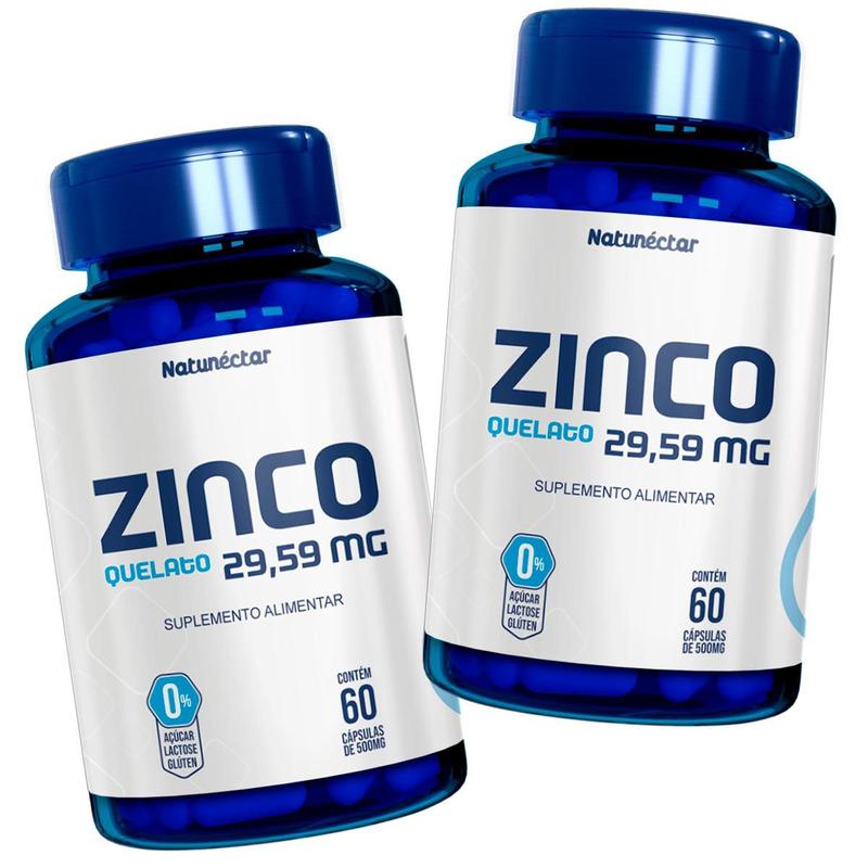 Kit 2 Potes Zinco Quelato Suplemento Alimentar Natura Puro Original 29 ...