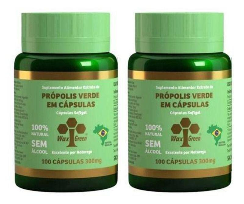 Kit 2 Própolis Verde 80% Wax Green 100 Cápsulas 300mg - Extrato de ...