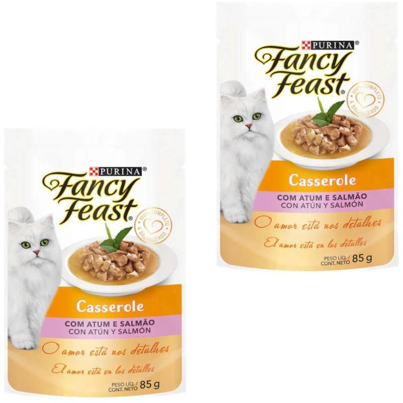 Kit 2 Ração Úmida Gato Fancy Feast Casserole Frango Peru 85g - Purina ...