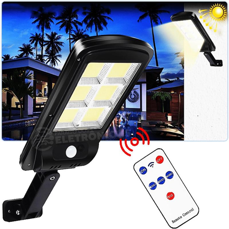 Kit 2 Refletores Solares Sem Fio Sensor De Presença Inteligente 200w ...