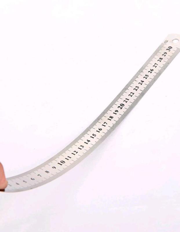 Kit 2 réguas de aço inox 30 cm graduado em milímetros e polegadas ...