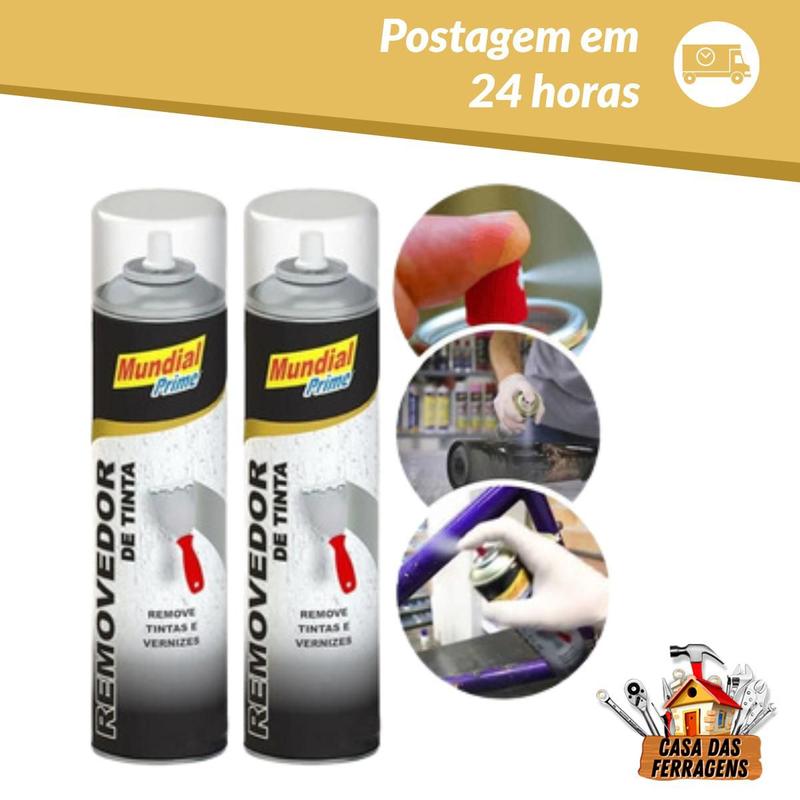 Kit 2 Removedor de Tinta e Verniz Spray 350ml Mundial Prime - Removedor ...