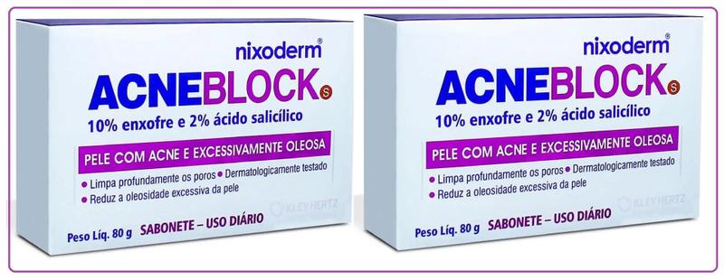 Kit 2 Sab. Acneblock para Pele Exc. Oleosa 80g - Kley Hertz - Kley ...
