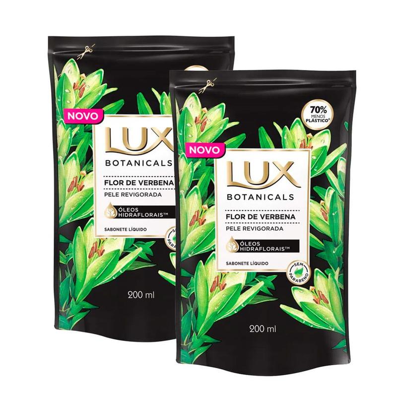 Kit 2 Sabonete Líquido Lux Botanicals Flor de Verbena Refil 200ml ...