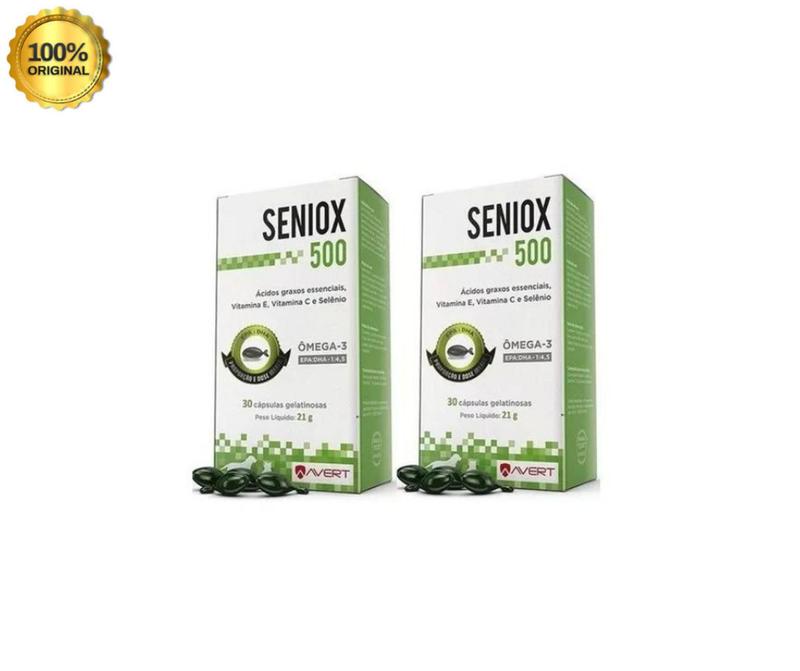 Kit 2 Seniox 500 Mg Avert 30 Cápsulas Suplemento Para Cachorro - Ômega ...