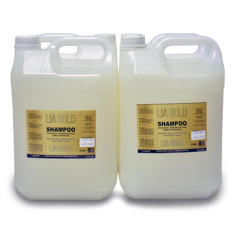 Kit 2 Shampoo Lia Gold Galão 5 Litros Limpeza & Hidratação - Lia Gold ...
