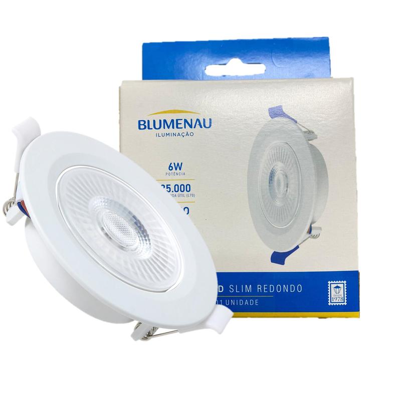 Kit 2 Spot Super Led Redondo Embutir 6w Branco Frio 6500K - Blumenau ...