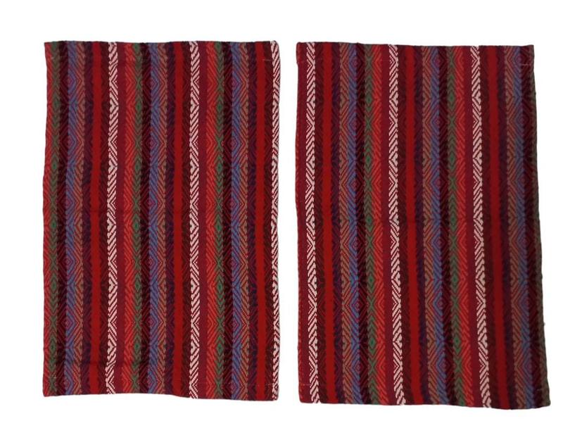 kit 2 Tapete PERUANO VERMELHO 100% algodão para porta, cozinha ...