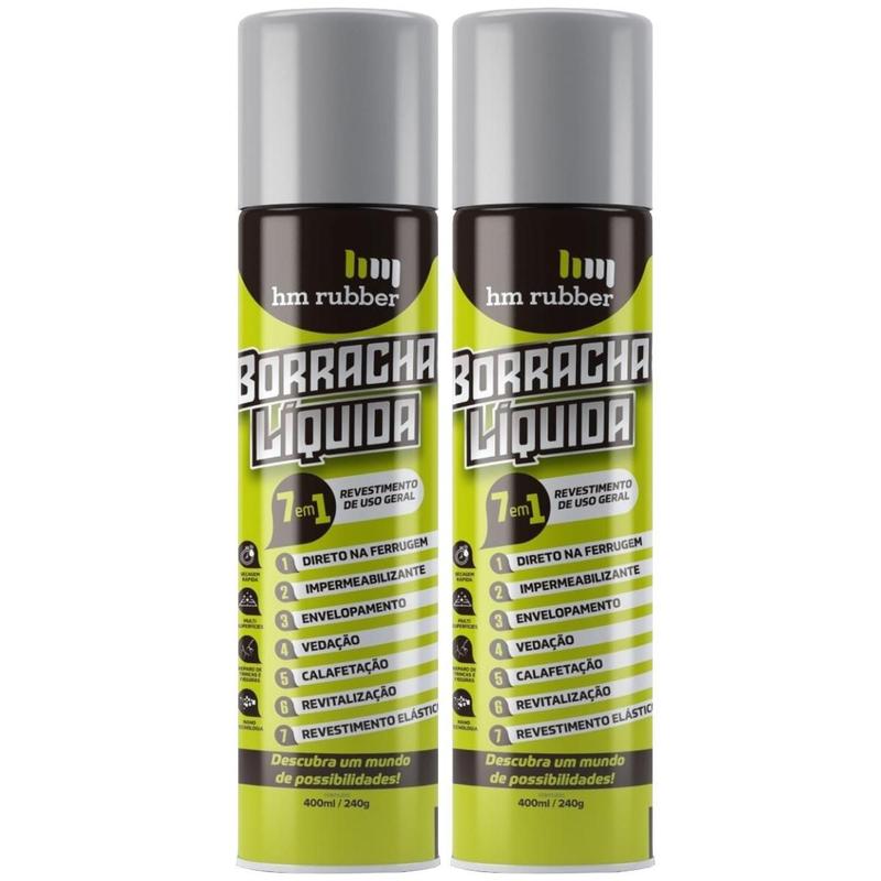 Kit 2 Tinta Borracha Líquida Alumínio Impermeabilizante 400ml Hm Rubber Spray - Tinta ...