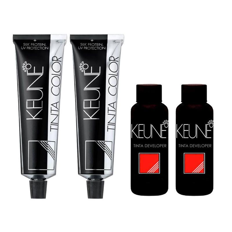 Kit 2 Tintas Color Keune 60ml + 2 Ox Cream Dev 6% 20vol 60ml - Salão de ...