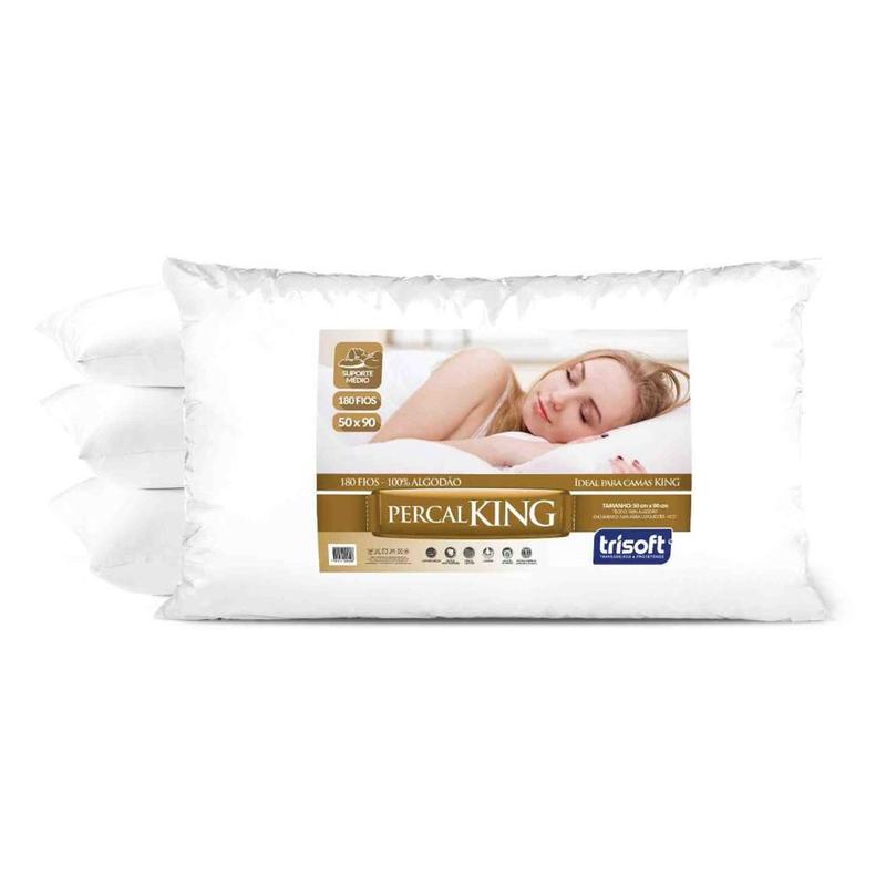 kit 2 travesseiro percal plus king 0,90x0,50 - trisot - Travesseiros - Magazine Luiza