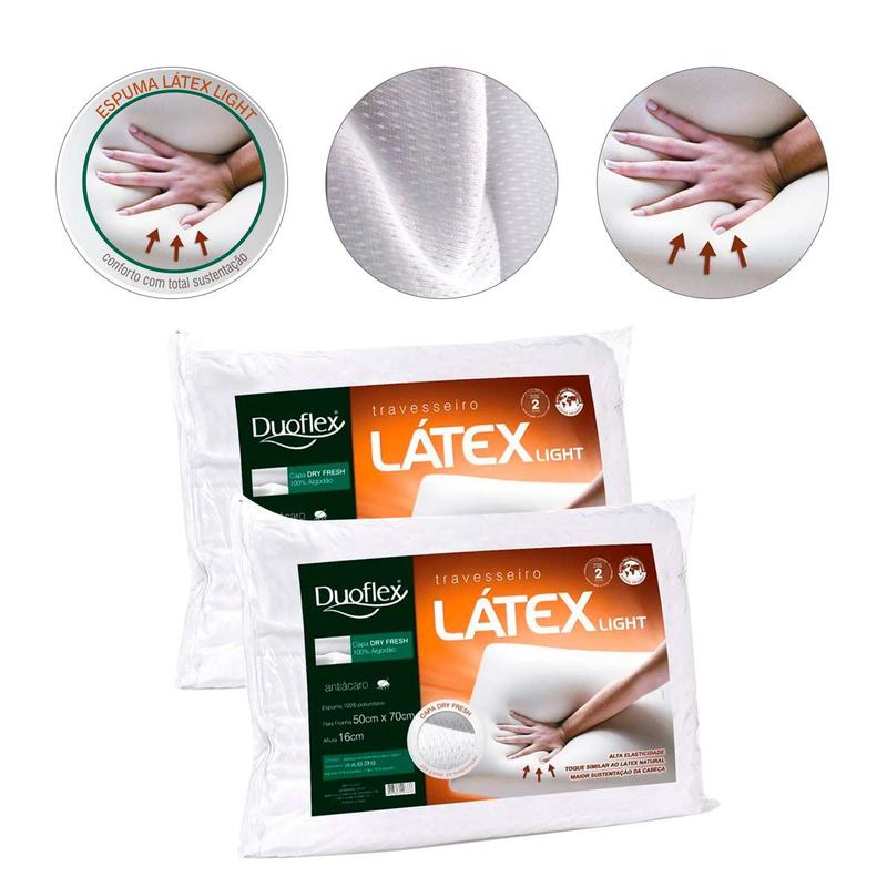 Kit 2 Travesseiros Duoflex Latex Light - Travesseiros - Magazine Luiza
