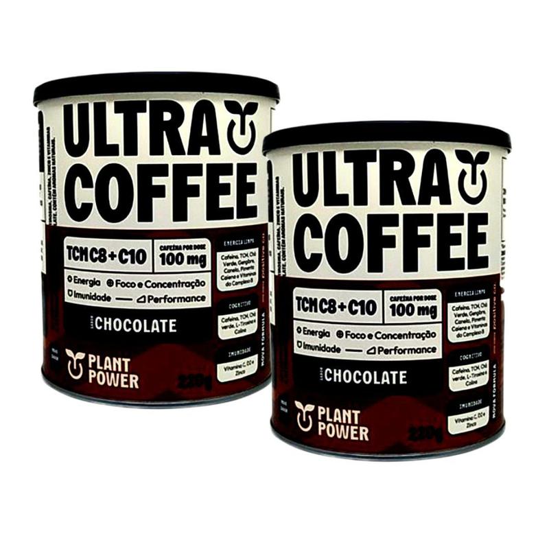 KIT 2 ULTRACOFFEE 220g SUPLEMENTO PRE TREINO COM VITAMINAS B - PLANT ...