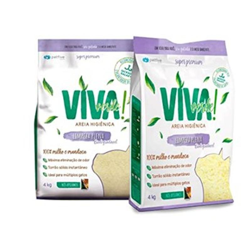 Kit 2 un Areia Higiênica Para Gatos Biodegradável Verde Viva Limpeza Plena - Areia para Gato ...