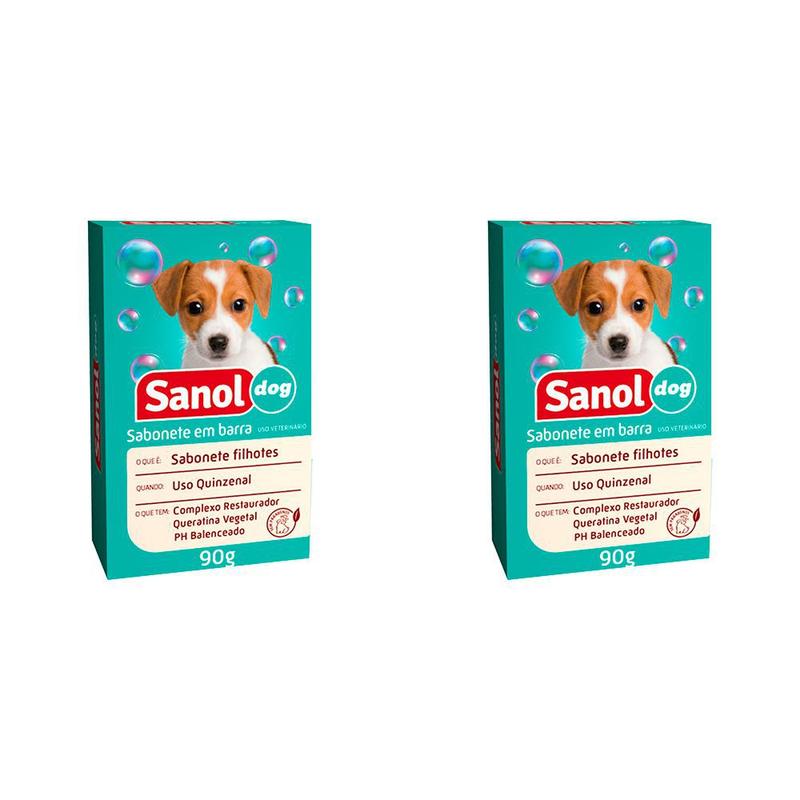 Kit 2 Und Sabonete Sanol Dog Filhotes Complexo Restaurador 90g - Outros ...