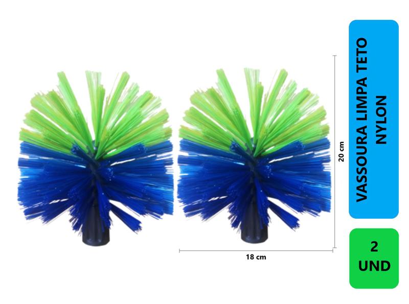 Kit 2 - Vassoura Limpa Teto Nylon S/cabo Acomp. Prolongador - M.T.M - Vassoura - Magazine Luiza