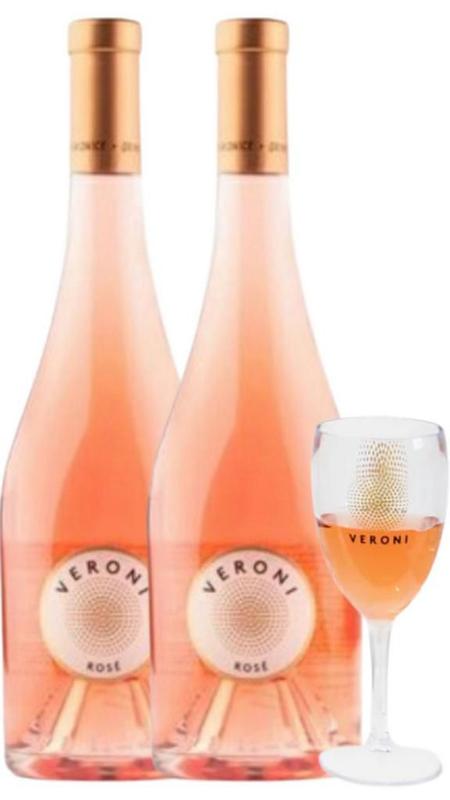 Kit 2 Veroni Rosé (750ml) + uma taça - Taças - Magazine Luiza