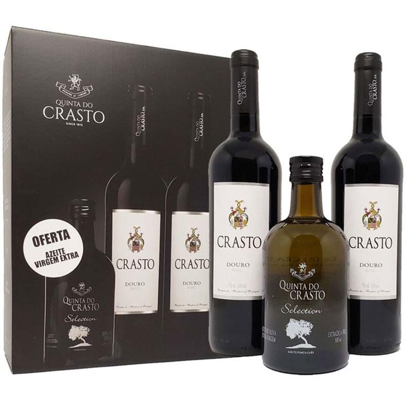 Kit 2 Vinhos Tinto Crasto Douro 750Ml + 1 Azeite Extra Virgem Quinta do ...