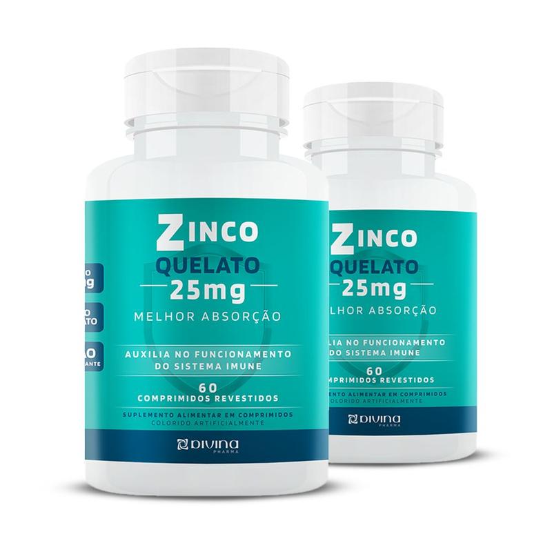 Kit 2 Zinco 25mg Divina Pharma 60 cápsulas - Zinco - Magazine Luiza