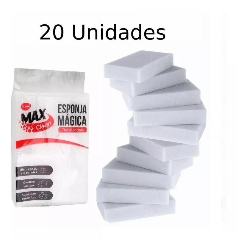 Kit 20 Esponja Mágica Bucha Melamina Limpa Mancha Multiuso - Max Clean ...