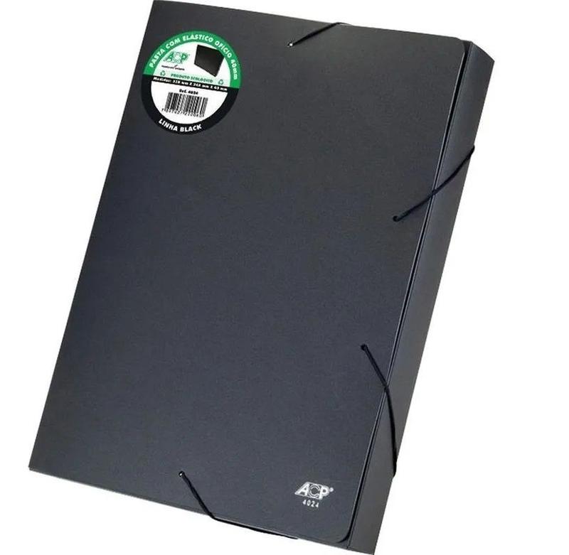 Kit 20 Pastas Aba Elásticas Plástica Preta 20mm Oficio - ACP - Pasta ...